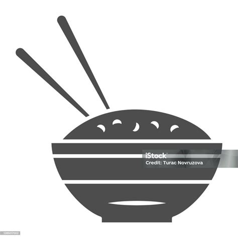 그릇과 젓가락 단단한 아이콘 중국 또는 일본 요리 개념 흰색 배경에 음식 표지판의 접시 식사와 웹 디자인을위한 글리프 스타일의 젓가락 아이콘 벡터 그래픽 0명에 대한 스톡