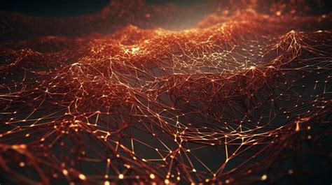 추상적인 3d 추상적인 황금 네트워크 텍스처 3d 추상 디지털 풍경 현대 네트워크 배경 사이 배경 일러스트 및 사진 무료