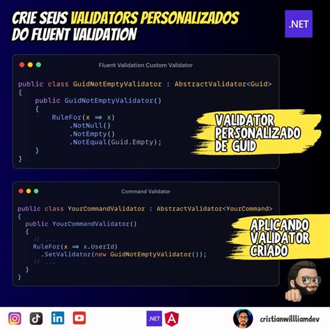 Cristian William Silva Vieira No Linkedin Fluentvalidation Csharp Dotnet Webapi Backend