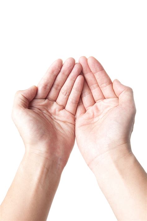 유토이미지 흰 배경 위의 두 손을 모은 남자의 손