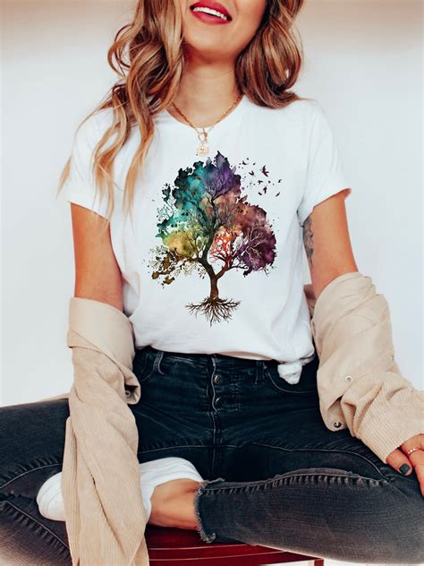 Watercolor Tree Shirt Tree Of Life Shirt Tree Lover Tee Forest Top Adventure Tee Tree Shirt