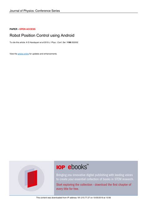 PDF Robot Position Control Using Android