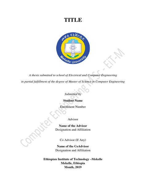 Guidelines For Preparing M Sc Thesis Report Pdf Thesis Citation