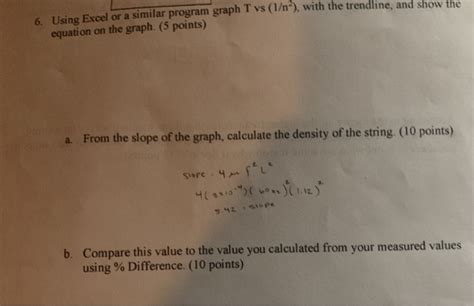 solved using excel or a similar program graph t vs 1 n2