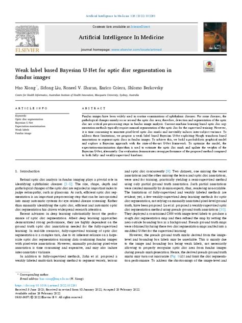 Weak Label Based Bayesian U Net Pdf