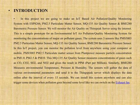 Iot Based Air Quality Index Monitoring System Monitor Pm25 Pm10 And Co Using Nodemcu Pptx