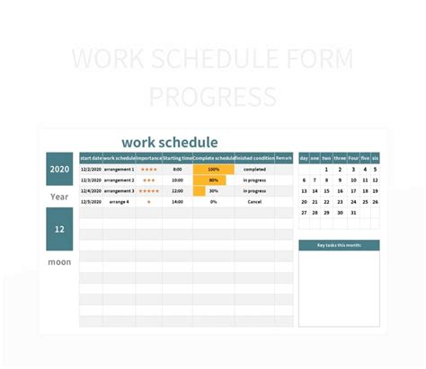 Free Work Progress Templates For Google Sheets And Microsoft Excel Slidesdocs