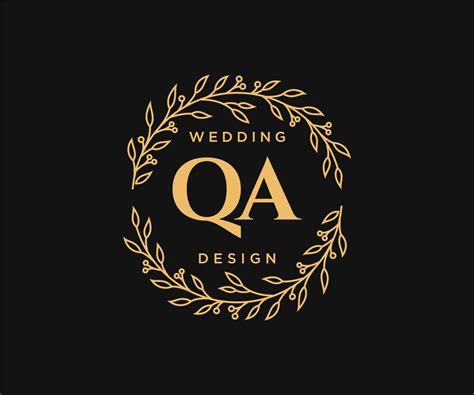 QA Initials Letter Wedding Monogram Logos Collection Hand Drawn Modern Minimalistic And Floral