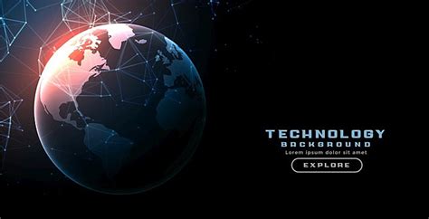 Technology Background Network Earth Background Vector Network Earth