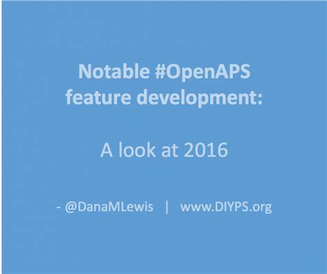 OpenAPS Feature Development In 2016 DIYPS Org