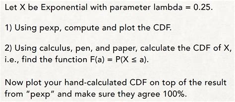 Solved Let X Be Exponential With Parameter Lambda 0 25 1 Chegg Com