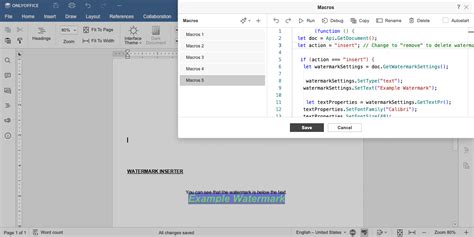 Insert Watermark Onlyoffice