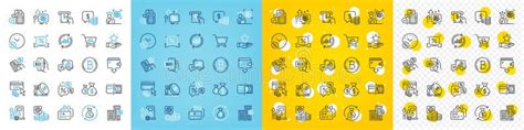Vector Icons Set Of Credit Card Bill Accounting And Card Line Icons For Web App Vector Stock