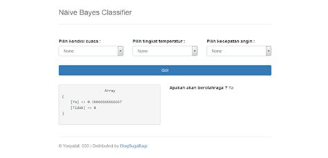 Source Code Php Metode Naive Bayes Classifier Pada Klasifikasi Berolahraga