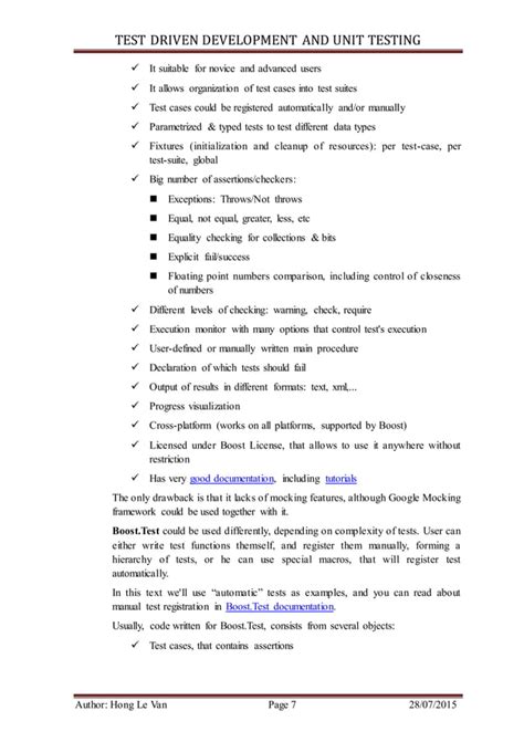 Test Driven Development And Unit Testing With Examples In C Docx