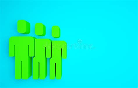 Green Users Group Icon Isolated On Blue Background Group Of People