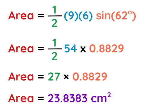 Calculate Area Using Sine Rule Gcse Maths