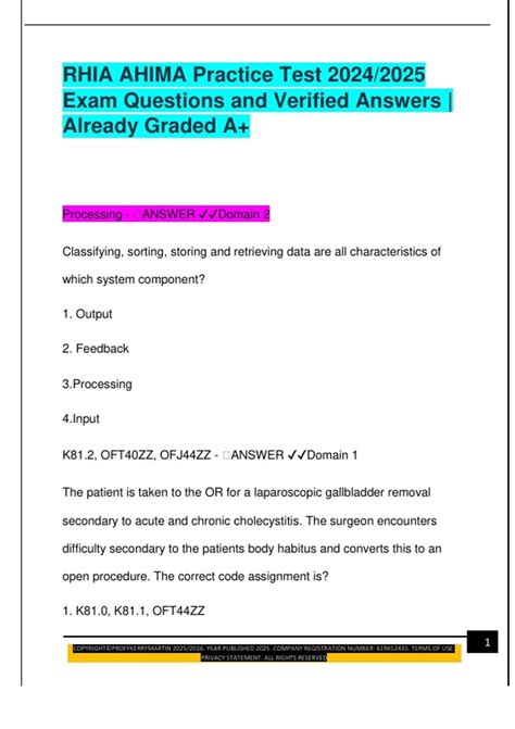Rhia Ahima Practice Test 20242025 Exam Questions And Verified Answers