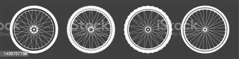 블랙 자전거 휠 기호 컬렉션 자전거 고무 타이어 실루엣 피트니스 사이클 도로 및 산악 자전거 벡터 일러스트레이션 바퀴에 대한 스톡 벡터 아트 및 기타 이미지 Istock