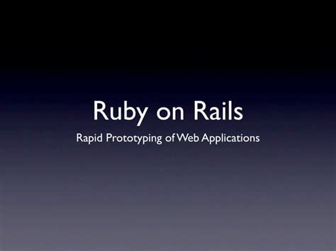 Intro To Ruby On Rails Key Programming Languages Computing