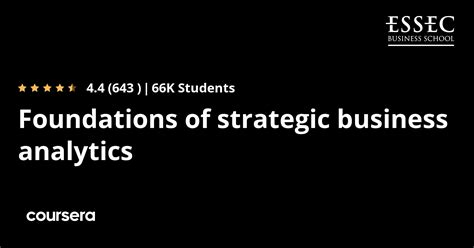 Foundations Of Strategic Business Analytics Coursera