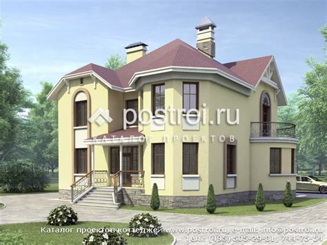 E-230-1P проект двухэтажного дома из газобетона размером 14 на 12 и ...