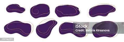 유기적 인 얼룩 모양 추상 매화 왕실 색상 계절 와 선 벡터 둥근 얼룩 형태 그래픽 요소 통하고 있는 투명한 배경 0명에 대한 스톡 벡터 아트 및 기타 이미지 Istock