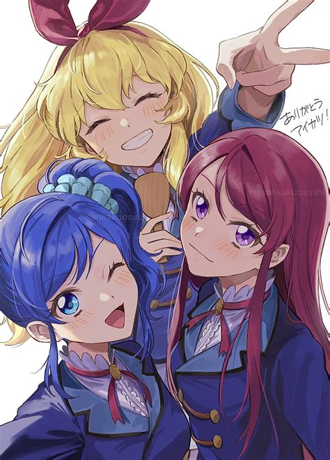 Hoshimiya Ichigo Kiriya Aoi And Shibuki Ran Aikatsu And More Drawn By Qing Sankakuosushi