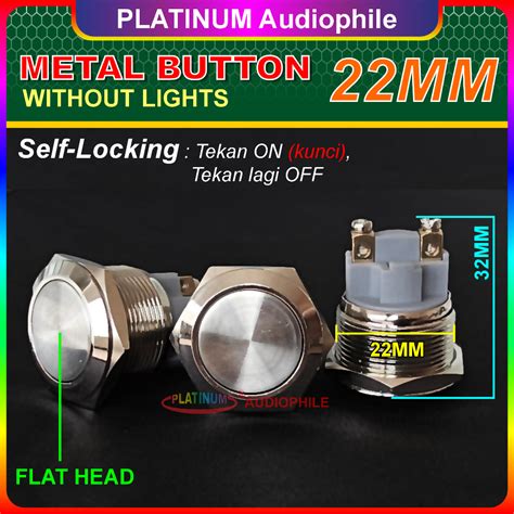 Jual Metal Push Button Switch Saklar On Off Stainless Tanpa Lampu Mm Mm Mm Mm Shopee