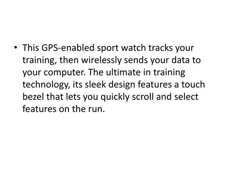 PPT Garmin Forerunner PowerPoint Presentation Free Download ID