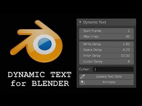 Dynamic Text Released Scripts And Themes Blender Artists Community