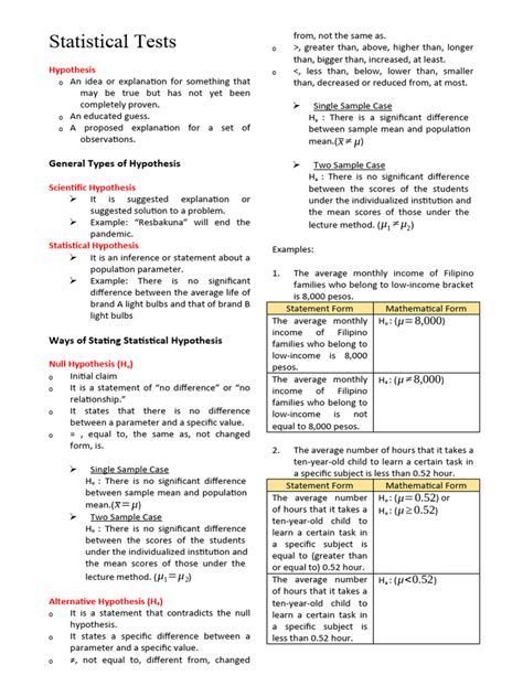 Statistical Tests Download Free Pdf Statistical Hypothesis Testing Type I And Type Ii Errors