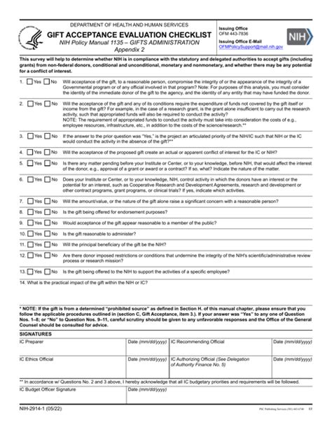 Form Nih 2914 1 Appendix 2 Fill Out Sign Online And Download