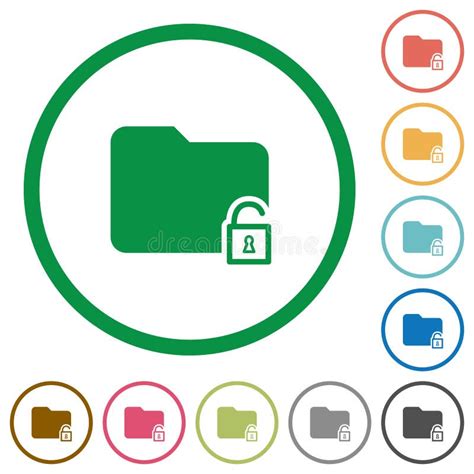 Unlock Folder Secure Data File Document Lock Key Flat Vector D Stock