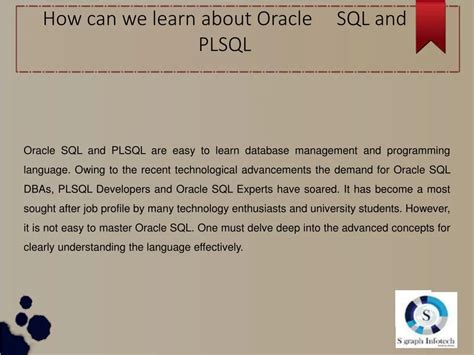 Ppt How Can We Learn About Oracle Sql And Plsql Powerpoint