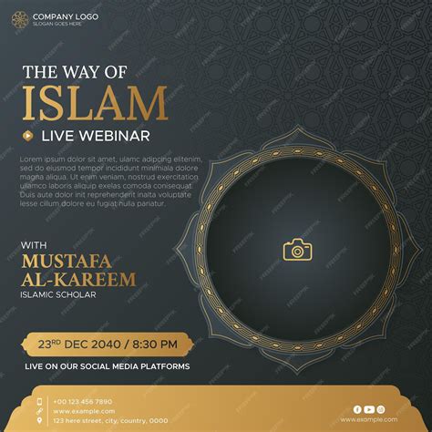 Islamic Live Webinar Podcast Talk Show Cover Social Media Post Design