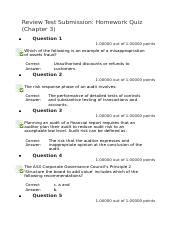 Chap Auditing Quiz Docx Review Test Submission Homework Quiz Chapter Question