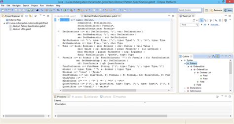 Validating The Abstract Syntax Of Pattern Specification Scheme