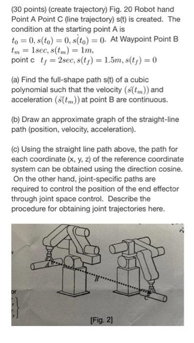 Solved 30 Points Create Trajectory Fig 20 Robot Hand