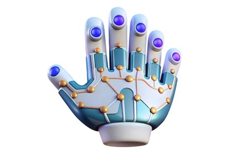 Abstract Vector Illustration Of Ai Driven Robotic Hand With Glowing Digital Circuits On White