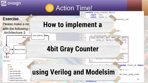 How To Implement A 4bit Gray Counter Using Verilog And Modelsim Youtube