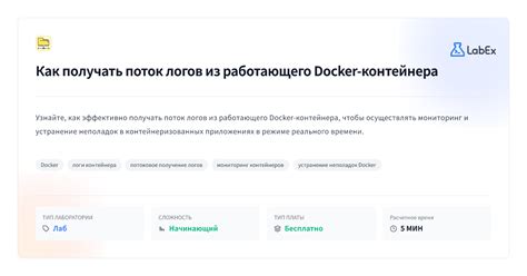 Как получать поток логов из работающего Docker контейнера Labex