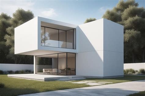 Minimalist Cube House Premium Ai Generated Image