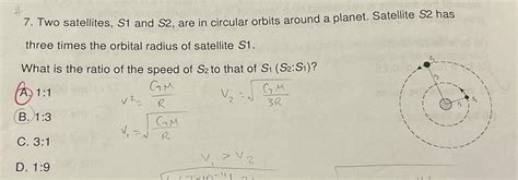 Solved Two Satellites S1 ﻿and S2 ﻿are In Circular Orbits