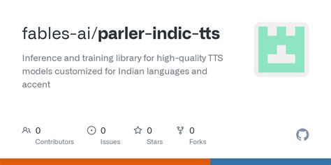Github Fables Aiparler Indic Tts Inference And Training Library For