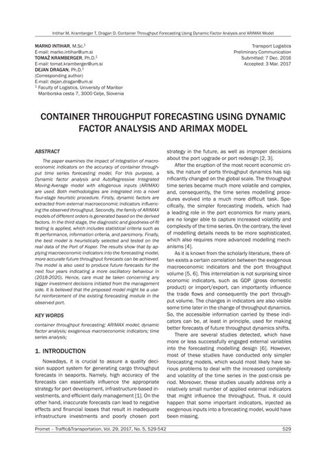 Pdf Container Throughput Forecasting Using Dynamic Factor Analysis And Arimax Model