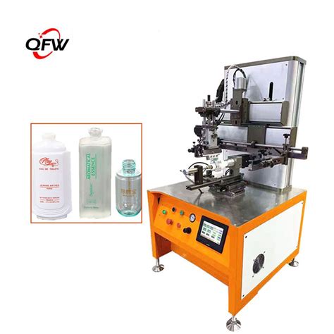 Qfw Single Color Screen Printing Machine With Servo Motor Glass Bottles Jars Tubes Screen