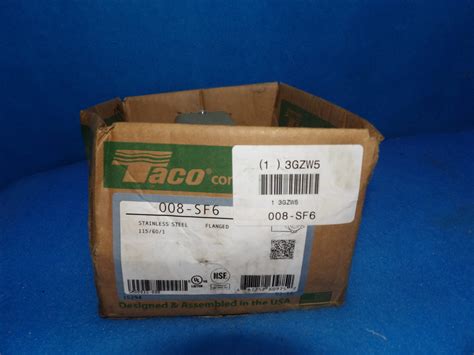 Taco 008 Sf6 125 Hp 115v Ac Stainless Steel Inline Circulator Pump