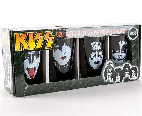 Kiss Pint Black Glasses Collectors Set Of 4