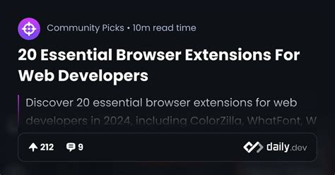 20 Essential Browser Extensions For Web Developers Rwebdev